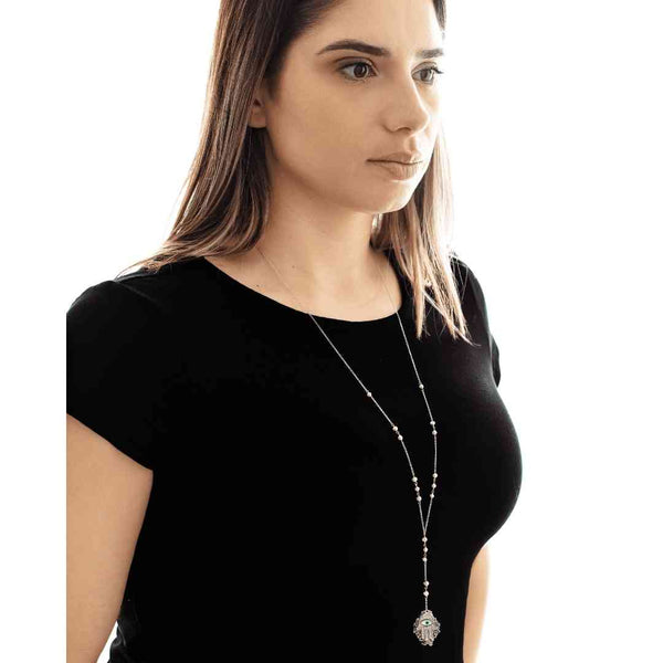 Sterling Silver Hamsa Hand Necklace I KIM SMILEY – Kim Smiley